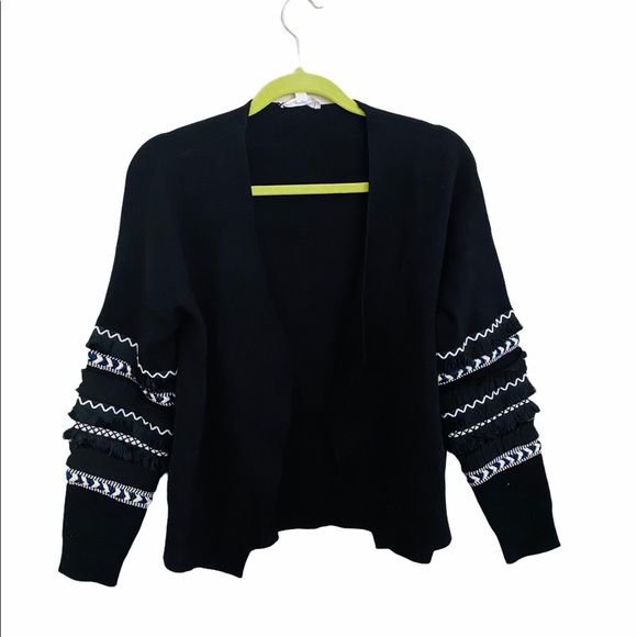 THML | Sweaters | Thml Ruffle Sleeve Ruffle Fringe Cardigan | Poshmark